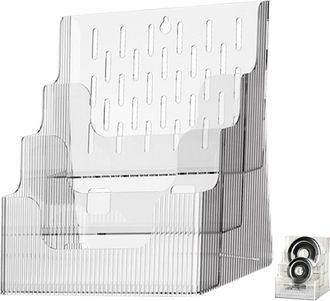 NUOBESTY Transparenter Prospekthalter A4 Robuster Faltblattst&auml;nder aus Kratzfestem Material Wand und Tischhalter f&uuml;r B&uuml;ro Arbeitszimmer und Studentenwohnheim