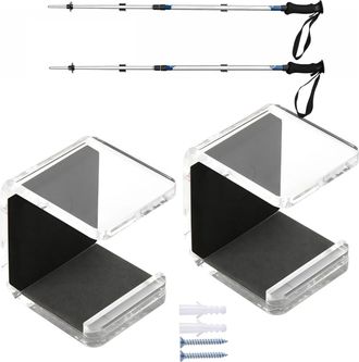 Generico Hockeyschl&auml;ger-Display-St&auml;nder, 2 horizontale Teile, Wandmontage, kratzfester Aufh&auml;nger, robustes Aufbewahrungsregal f&uuml;r Werkzeugfreie Montage, f&uuml;r Te