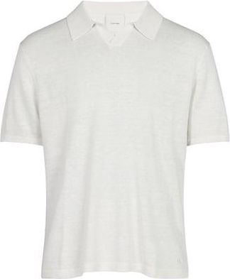 Calvin Klein Polo droit manches courtes en lin m&eacute;lang&eacute;