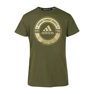 adidas T- Shirt Combat Sports, Vert/dor&eacute;, L Mixte