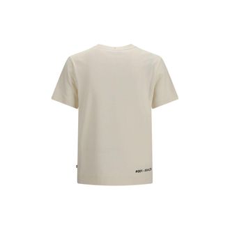 Moncler Logo-Print Cotton T-Shirt - Beige