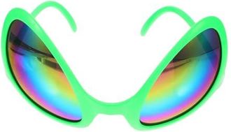 Beaupretty de Soleil Fluorescentes Vertes pour Costume Homme Accessoires Fête Cosplay Amusants avec Verres Exagérés pour Photos et Carnaval