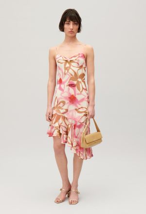 Claudie Pierlot Midikleid aus Seide mit Printmuster