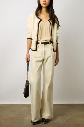 Gerard Darel Gilet en crochet effet tweed - LOEVE - Ecru