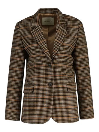 GANT blazer &agrave; motif pied-de-poule - Marron