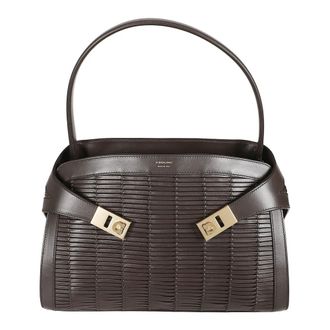 Ferragamo Handtasche mit gewebtem Riemen - - Bags - Damen - Braun - ONE SIZE