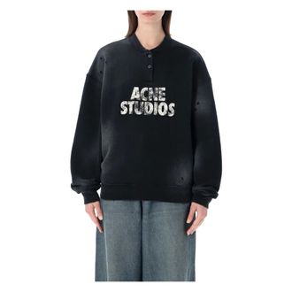 Acne Studios Femme, Sweatshirts et sweats &agrave; capuche, Noir, Taille: 42 FR Fern Fleece