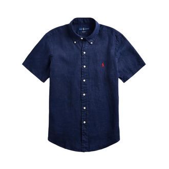 Polo Ralph Lauren Homme, Chemises, Bleu, Taille: 2XL Chemise D&eacute;contract&eacute;e &agrave; Manches Courtes