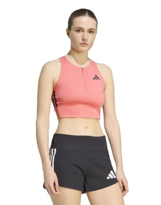 adidas adidas Running Adizero top court zipp&eacute; rose corail-Noir