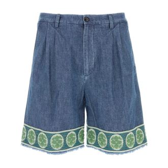 Valentino Garavani Denim Bermuda-Shorts mit Jacquard-Saum - - Shorts - Herren - Blau - M