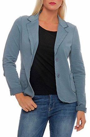 Malito more than fashion Malito Classique Blazer en Basic-Look Veste Costume Bouton 1651 Femme (S, Bleu Clair)