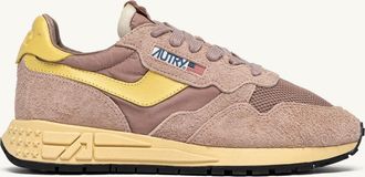 Autry BASKETS REELWIND LOW EN NYLON ET DAIM ROSE CANNEL ET RAFFIA