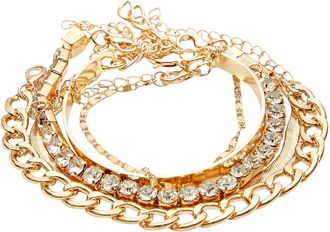 8 by YOOX CHAINS RHINESTONES AND RIGID BRACELETS SET