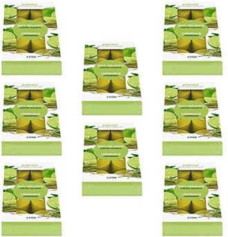 Pajoma Pajoma Teelichte Lemongras, 8er Pack (8X 8 Teelichte) in Polycarbonat Hülle