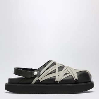 Rick Owens Megalace mules with black leather criss-cross laces