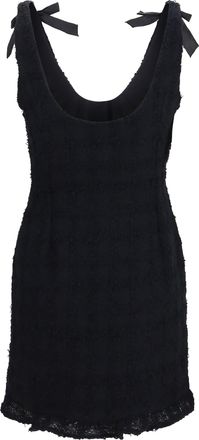Alessandra Rich Checked Boucl&eacute; Tweed Dress - Black
