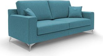 Divani.Store Michael Sofa aus schmutzabweisendem, wasserfestem Stoff T03 146 cm hellblau
