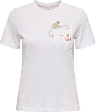 Only Onlpolli Life Reg S/S JRS T-Shirt de Poche pour Femme, Blanc éclatant., M