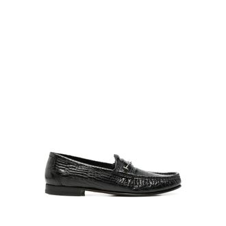 Tom Ford Crocodile-effect T-bar Loafers