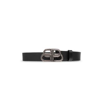 Balenciaga Leder G&uuml;rtel mit Logo - - Accessories - Damen - Schwarzk - 70 CM