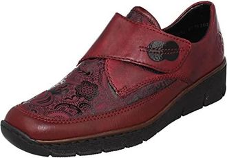 Rieker Chaussures Basses pour Femme Mocassin, Couleur : Rouge, 40 EU