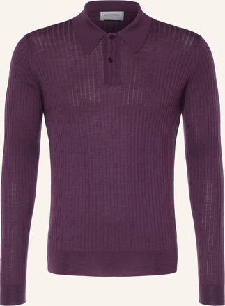 John Smedley Strick-Poloshirt Hodson Aus Merinowolle lila