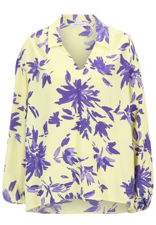 Tamaris Damen AOP Bluse mit Kragen Antibes Gelb 36