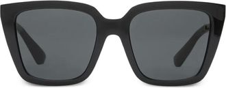 Burberry lunettes de soleil oversize à logo gravé - Noir