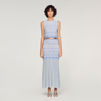 Sandro Jupe longue en maille fantaisie