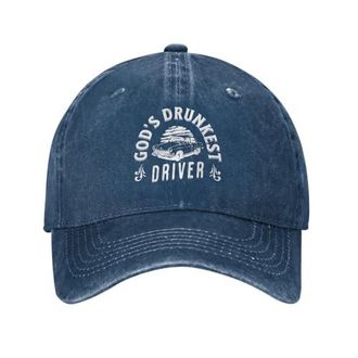 Generic Le Conducteur Le Plus Ivre De Dieu Homme Femme Casquette Trucker Soft Hip-Hop Cap Confortable Chapeau De Cowboy pour Voyage Toutes Les Saisons Cyclism