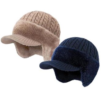 Generic Bonnet tricot&eacute; bloquant - Doublure en polaire chaude - Pour homme et femme - Tissu doux et respirant - Anti-humidit&eacute;, 2 pi&egrave;ces., Taille unique