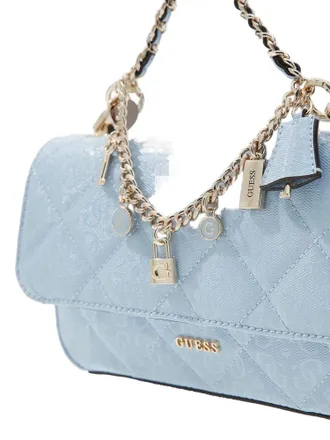 Guess Quilted Polyurethane Crossbody Bag - Blue