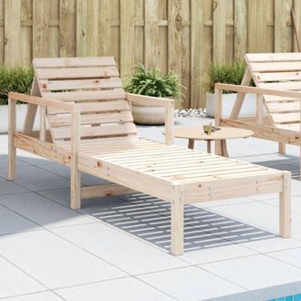 vidaXL Vidaxl - Chaise longue 199,5x62x55 cm bois massif de pin