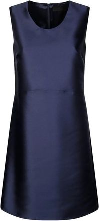 F.it robe en soie à design sans manches - Bleu