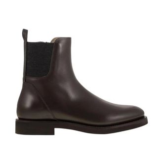 Brunello Cucinelli Femme, Chaussures, Brun, Taille: 41 EU Bottines Chelsea en cuir de veau mat