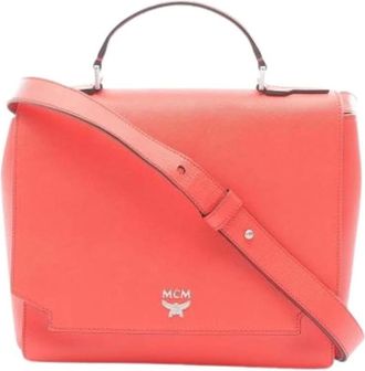 MCM Sac &agrave; main en cuir Pre-owned - Femme - Pre-owned - Orange - Taille: ONE Size