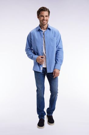 Eden Park Chemise En Velours Ciel Coupe Droite