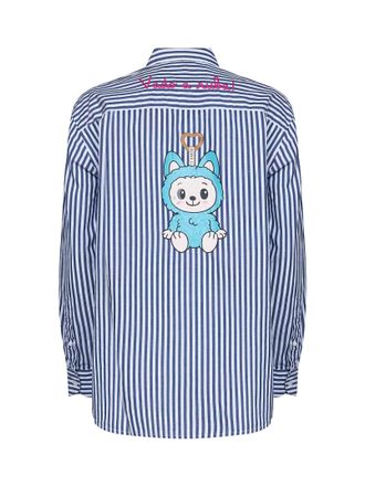 MC2 Saint Barth Womens Shirt Brigitte Blue-White Cotton