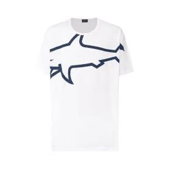 Paul & Shark Shark Print T-Shirt - - Tops - Herren - Wei&szlig; - S