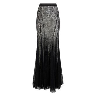 Elisabetta Franchi Femme, Jupes, Noir, Taille: 42 FR Lace Maxi Skirt