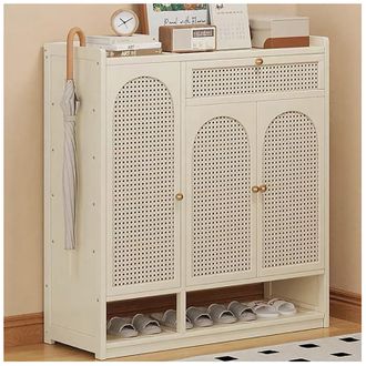 Generic Schuhbank,Landhausschrank mit T&uuml;ren,gro&szlig;es 7-st&ouml;ckiges Regal,freistehendes Regal f&uuml;r Eingangsbereich,Flur,Kleiderschrank,Schlafzimmer,Wohnzimmer