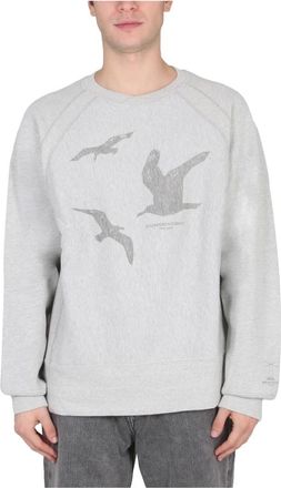 Engineered Garments Homme, Sweatshirts et sweats &agrave; capuche, Gris, Taille: S Raglan Crew