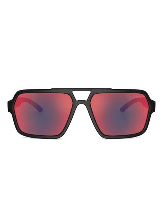 Prada lunettes de soleil à monture carrée - Noir