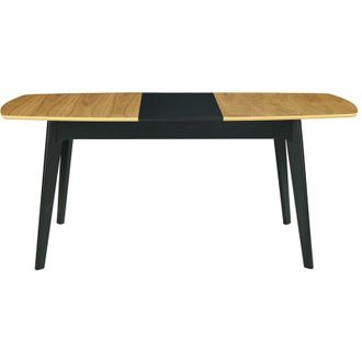 Miliboo Miliboo - Table extensible rallonges int&eacute;gr&eacute;es rectangulaire bois et noir L140-180 cm meena