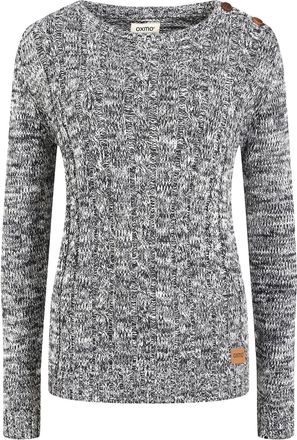 Oxmo OXPhia Damen Strickpullover Grobstrick Pullover mit Rundhals-Ausschnitt 100% Baumwolle Regular fit, Größe:2XL, Farbe:Insignia B (791991)