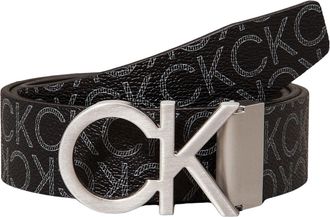 Calvin Klein Herren Gürtel New Mono Belt 3,5 cm Kunstleder, Schwarz (Black Monogram), 100 cm