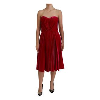 Dolce & Gabbana Bezauberndes tr&auml;gerloses Midikleid - - Dresses - Damen - Rosa - S