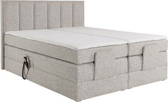 Vente-Unique Ensemble Complet boxspring t&ecirc;te de lit + sommiers Relaxation &eacute;lectrique + Matelas + surmatelas - 2 x 90 x 200 cm - Tissu - Beige - KALASI de Palacio