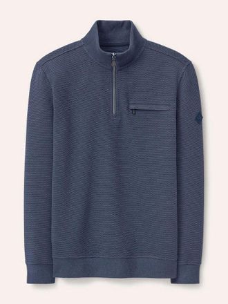Walbusch Troyer Herren Troyer mit Struktur Baumwollmix pflegeleicht Stehkragen mit Zipper, Rei&szlig;verschluss-Brusttasche, atmungsaktiv