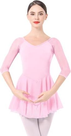 Ibtom Robe Danse Classique Femmes Justaucorps Danse Classique Femme Justaucorps Danse Tenue Patinage Artistique Leotard de Ballet Danseuse Entraînement S-4X